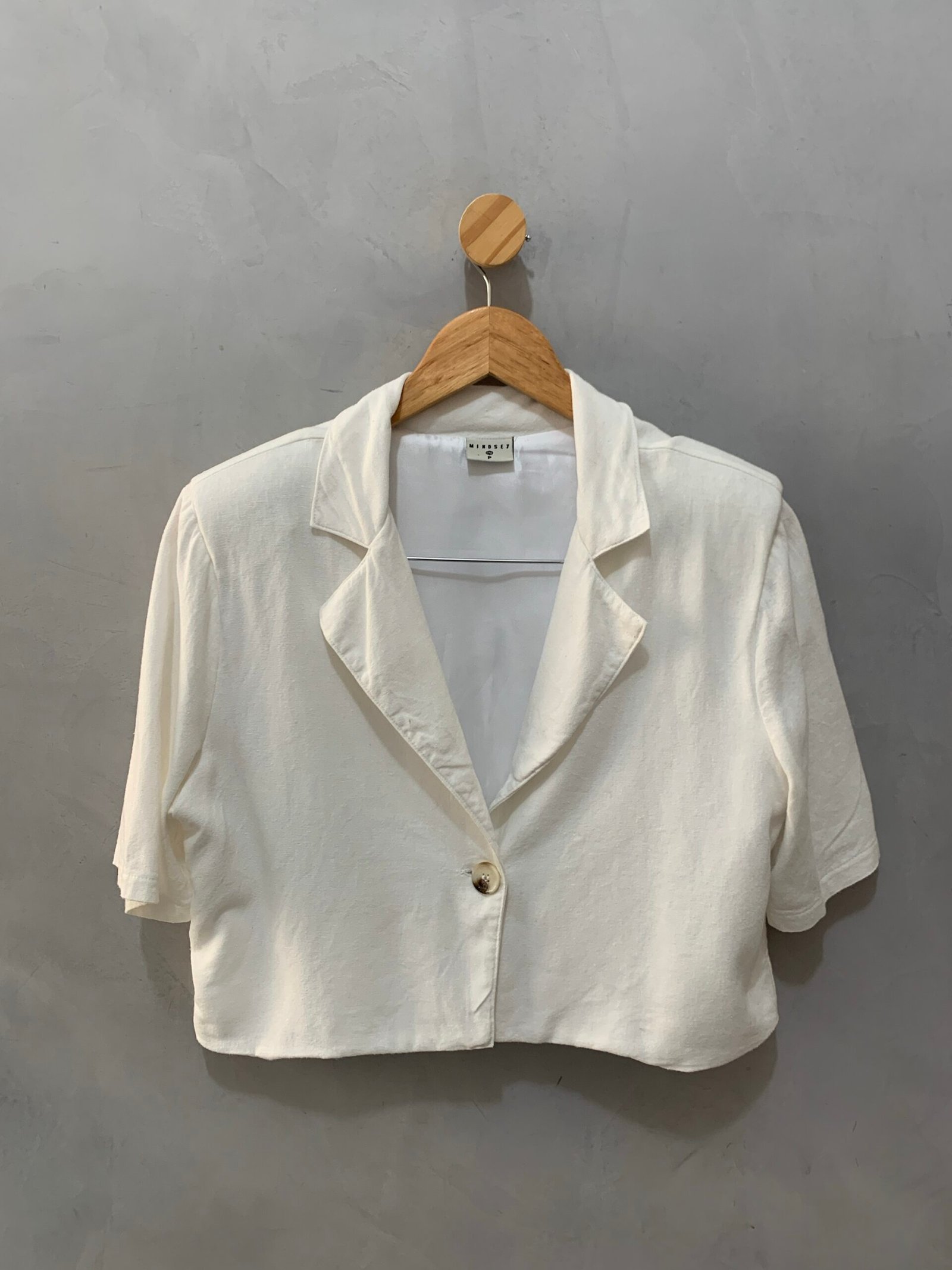 Blazer Cropped Off White - CLUBE GARIMPO